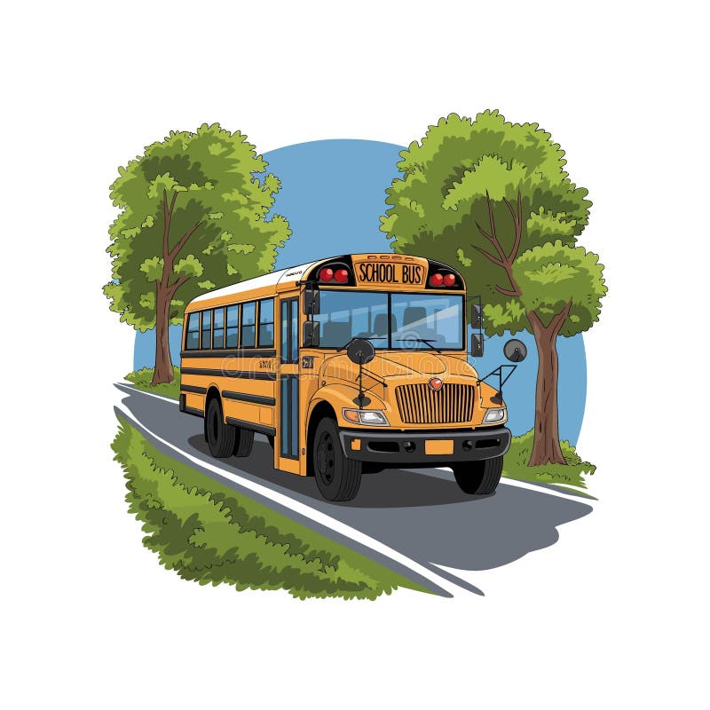A Day in the Life of a School Bus Traveler Stock Illustration ...