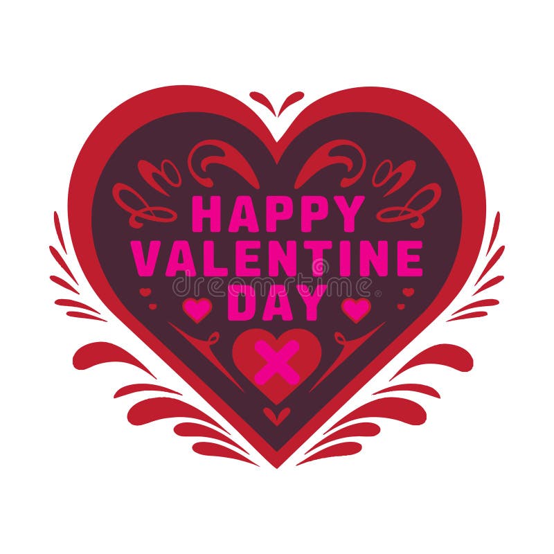 Elegant Happy Valentine S Day Typography Vector Design Stock Vector ...