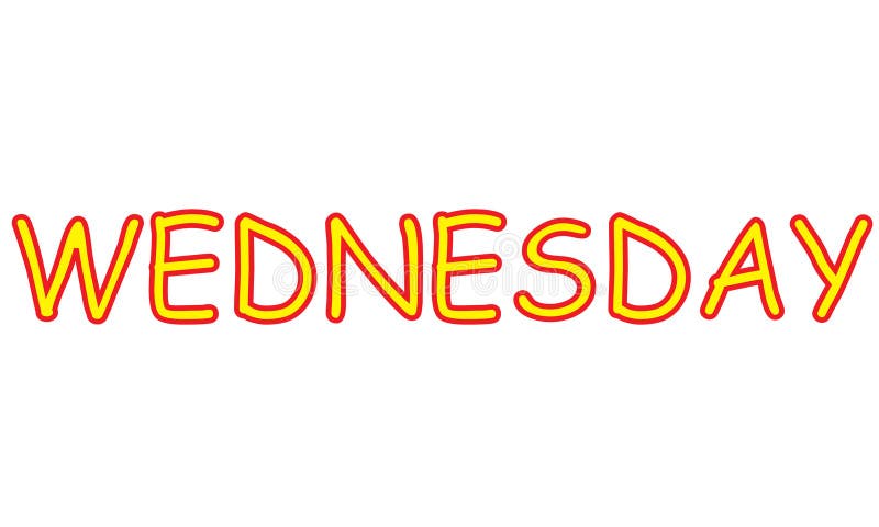 Wednesday - Colourful Drawing Vector of a Day Stock Illustration ...