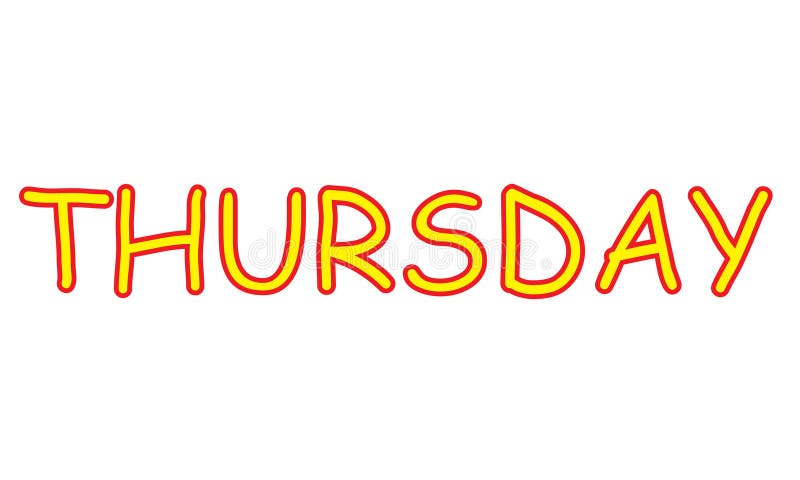 Thursday Colorful Vector Art of an Event and a Reminder Page Stock ...