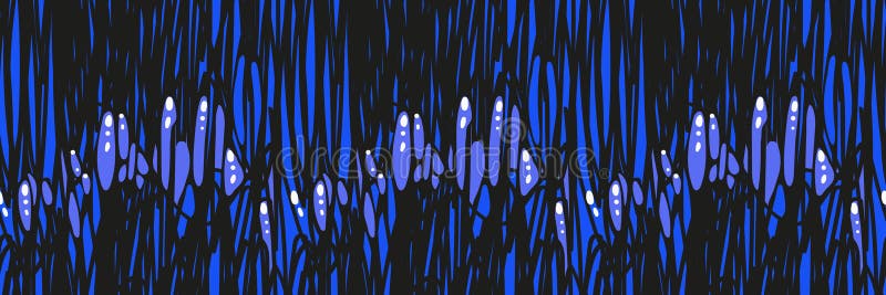 Endless Pattern for Decor or Illustration. Deep Blue Color. Night and ...
