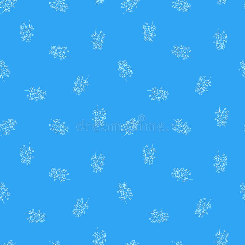 Simple Blue Background with White Plant. Stock Vector - Illustration of ...