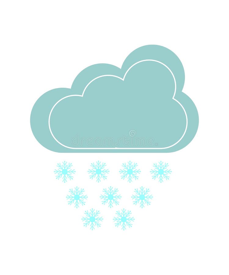Cloud with Falling Snow Icon Stock Illustration - Illustration of ...