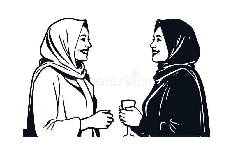 Professional Dialogue: Muslim Businesswomen Connecting at an Event ...
