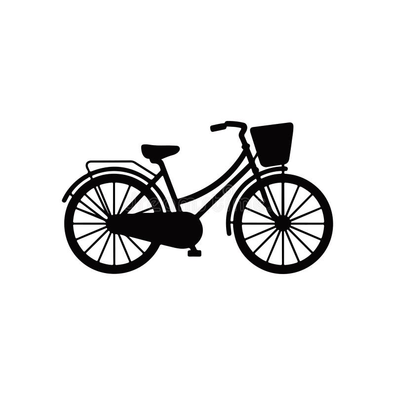 Cute Bicycle Icon Silhouette Vector Illustration Stock Illustration ...