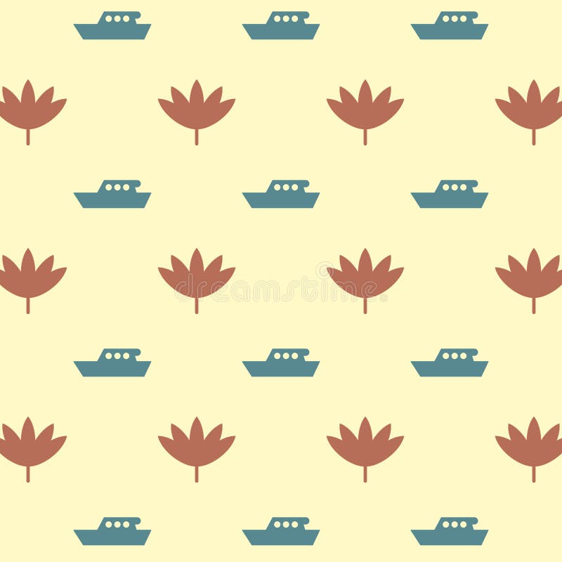 Retro Hand Drawn Illustration Retro Colors Leaf Ship Stock Vector ...
