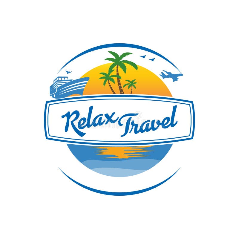 Relax Travel Vintage Logo Design Stock Vector - Illustration of plane ...