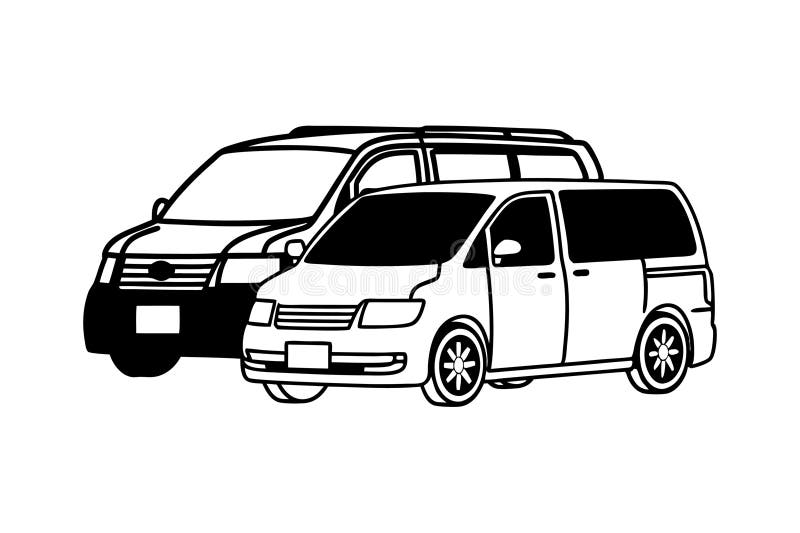 Auto Van Line Art Silhouette Vector Stock Vector - Illustration of ...