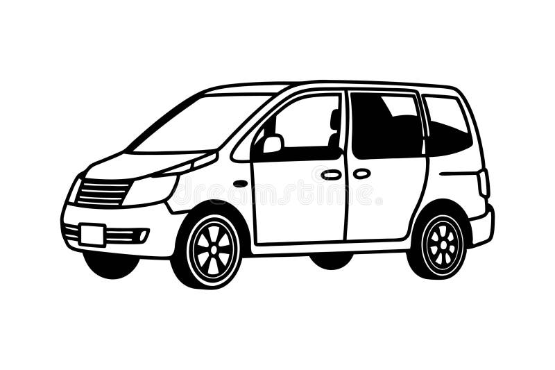 Auto Van Line Art Silhouette Vector Stock Vector - Illustration of line ...
