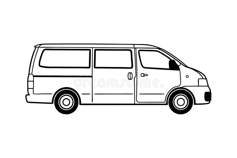 Auto Van Line Art Silhouette Vector Stock Vector - Illustration of auto ...