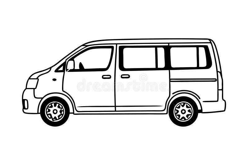 Auto Van Line Art Silhouette Vector Stock Vector - Illustration of auto ...