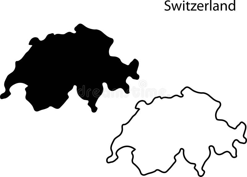 Switzerland Map Vector Illustration, Scribble Sketch Republic ...