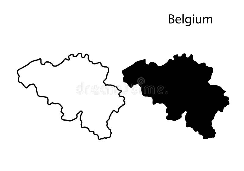 Belgium Map Vector Illustration, Scribble Sketch Republic Belgium Map ...