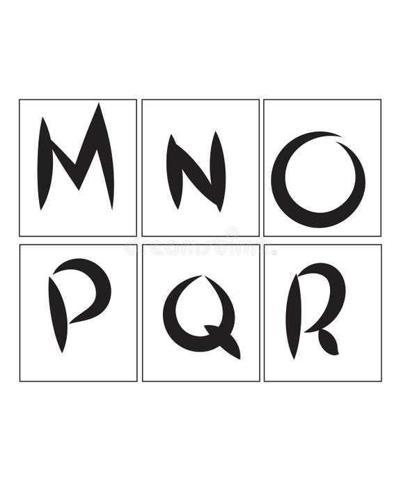 Handwritten Alphabet M-R in Bold Style Stock Illustration ...