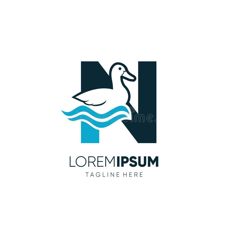 Letter N Duck Logo Design Vector Icon Graphic Emblem Illustration Stock ...