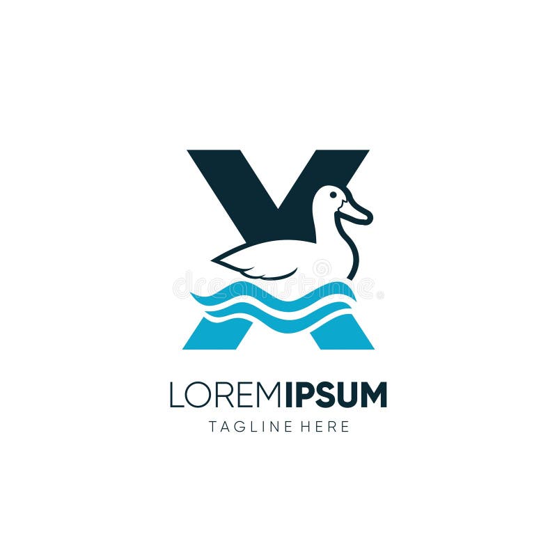 Letter X Duck Logo Design Vector Icon Graphic Emblem Illustration Stock ...