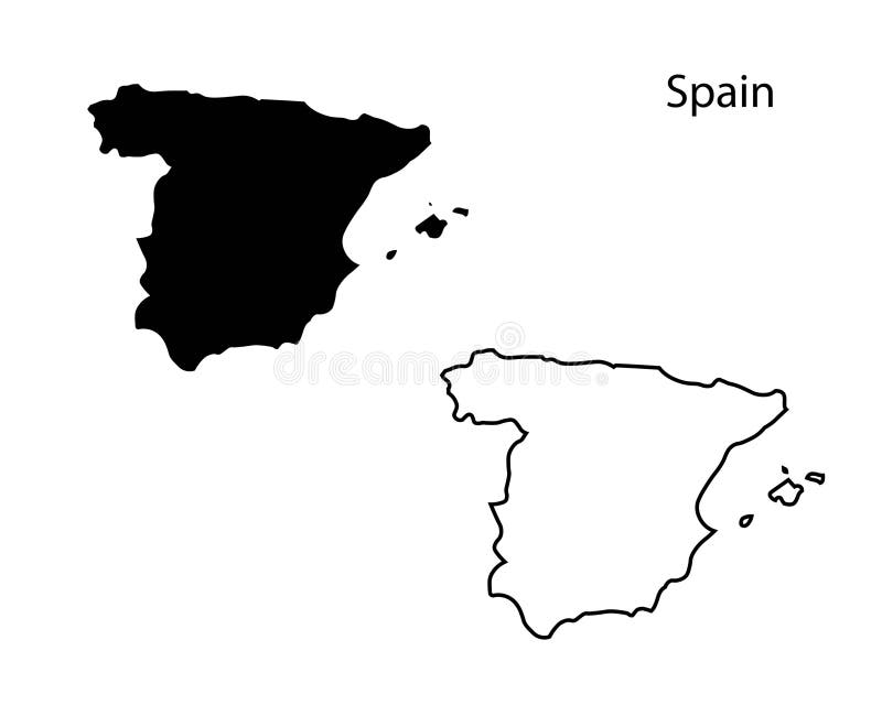 Spain Map Vector Illustration, Scribble Sketch Republic Spain Map ...