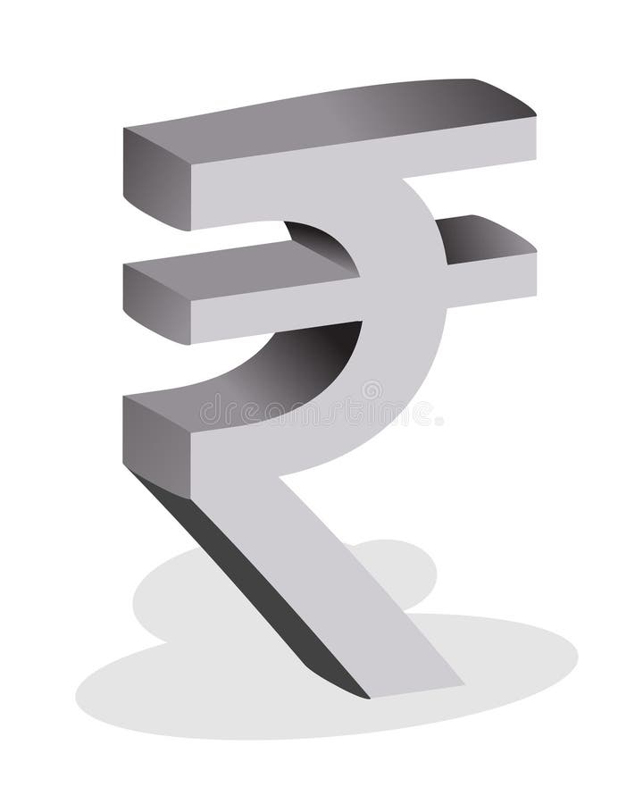 3d Bold Indian Rupee Symbol in Isometric View, INR Money Stock ...