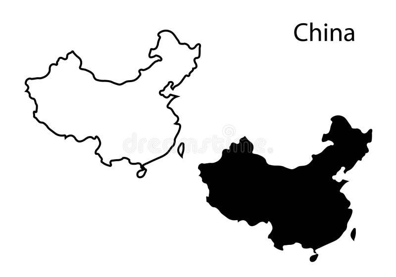 China Map Vector Illustration, China Map Silhouette, China Country ...