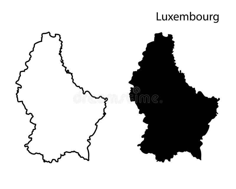 Luxembourg Map Vector Illustration, Luxembourg Map Silhouette, Luxembourg Country Stock Vector ...