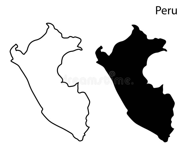 Peru Map Vector Illustration, Peru Map Silhouette, Peru Country, Black ...