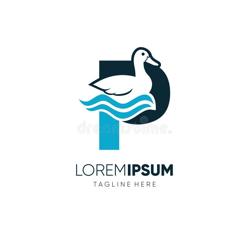 Letter P Duck Logo Design Vector Icon Graphic Emblem Illustration Stock ...