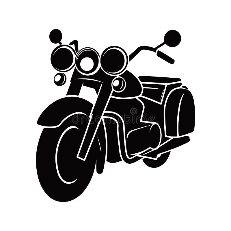 Motorcycle Icon Silhouette Vector Art Stock Vector - Illustration of ...