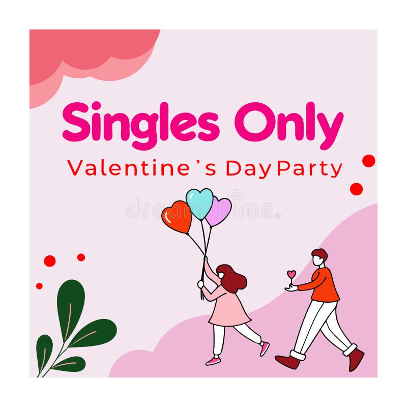 Singles only Valentine S Day Party Poster for . Stock Vector ...