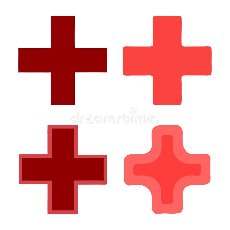 A Geometric Grid of Colorful Plus Signs. Four Plus Signs Arranged in a ...