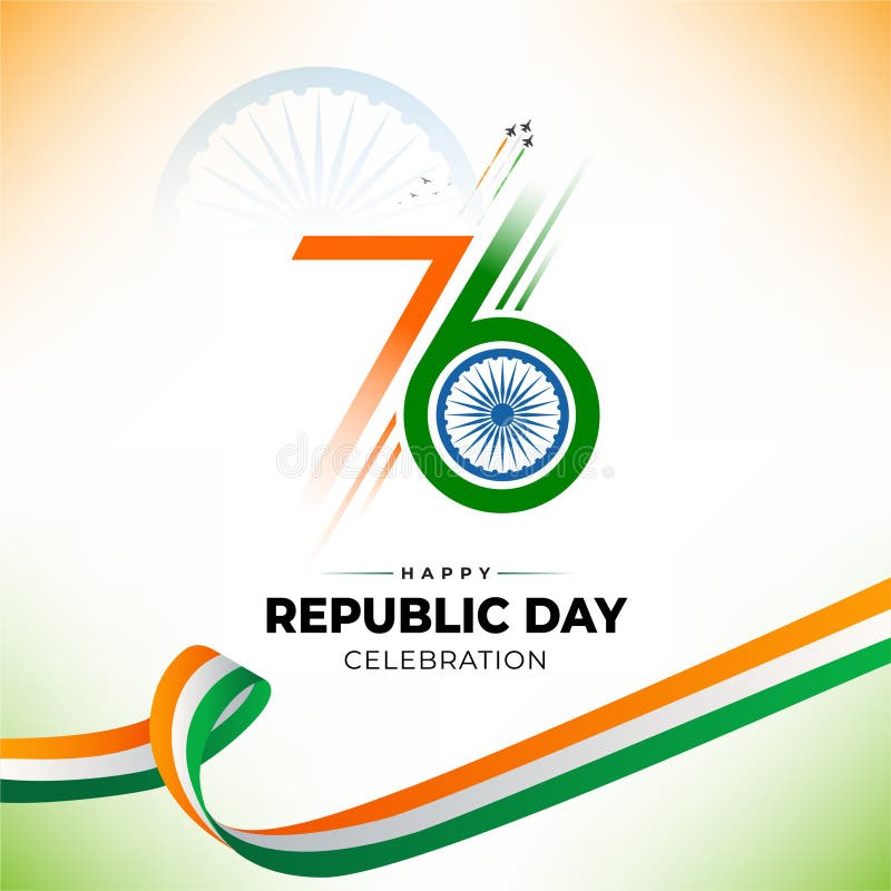76th Republic Day Background Design Template Illustration, Indian ...