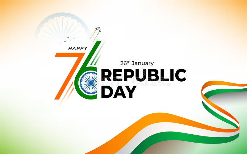 76th Republic Day Background Design Template Illustration, Indian ...