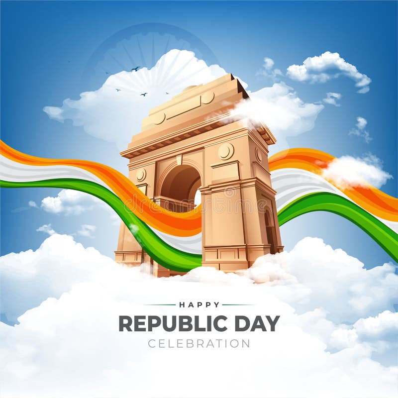 Republic Day Background Design Template Illustration, Indian Republic ...