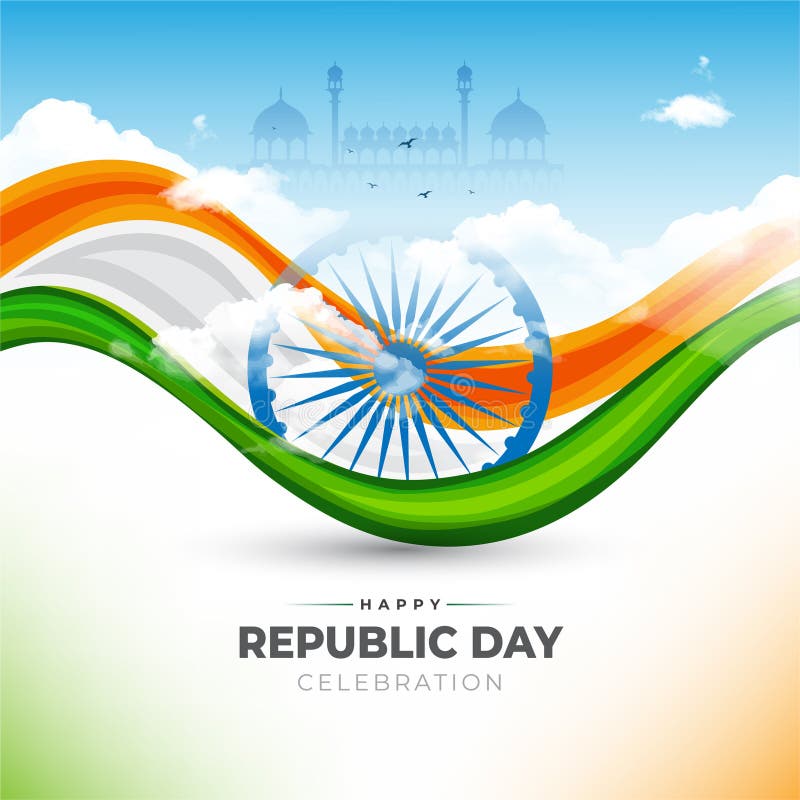 Republic Day Background Design Template Illustration, Indian Republic ...