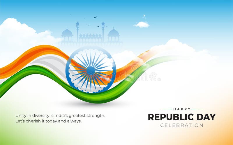 Republic Day Background Design Template Illustration, Indian Republic ...