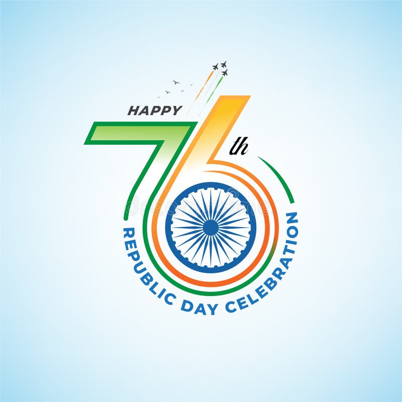 76th Years Republic Day Background Design Template Illustration, Indian ...