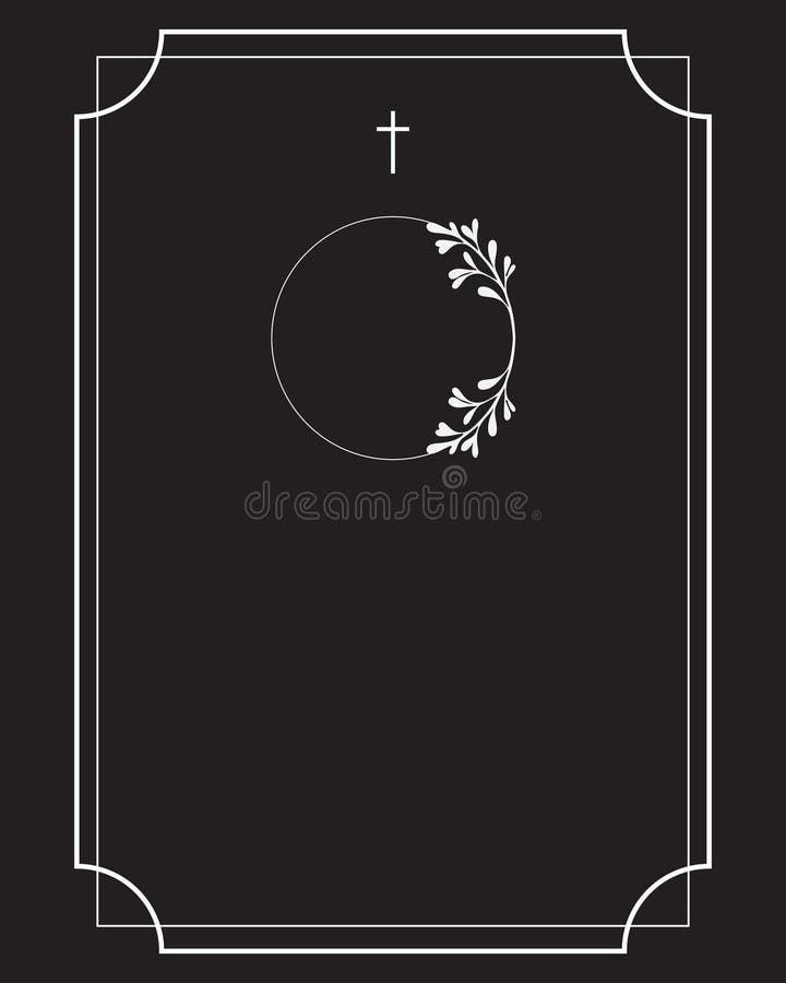 Funeral Vector Card. Empty Card. Black and White Frame Stock Vector ...