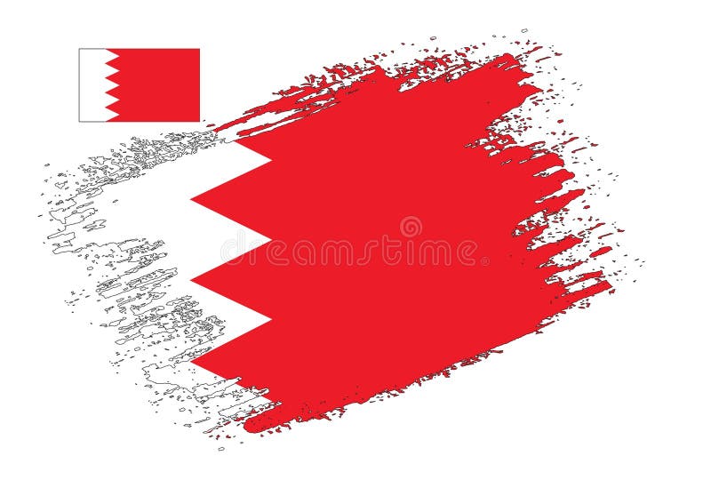 Brush Design Bahrain Flag Vector Stock Vector - Illustration of freedom ...