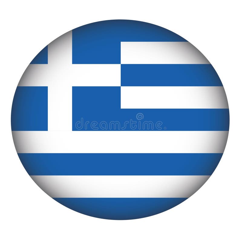 Greece Flag Round Shape stock vector. Illustration of nation - 351488201
