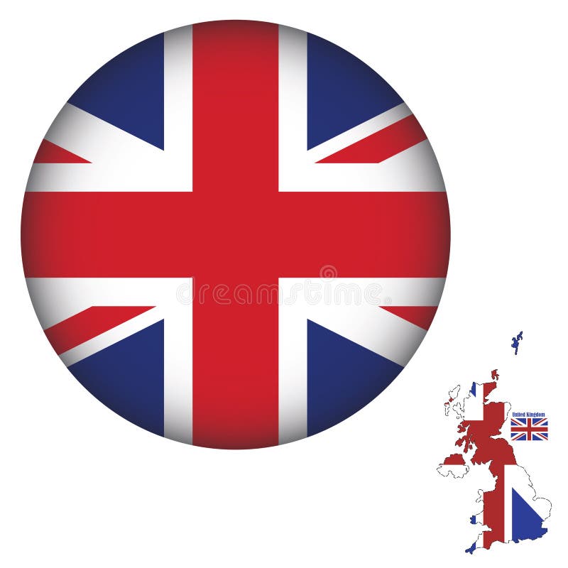 UK Flag Round Shape stock vector. Illustration of isolated - 351488292