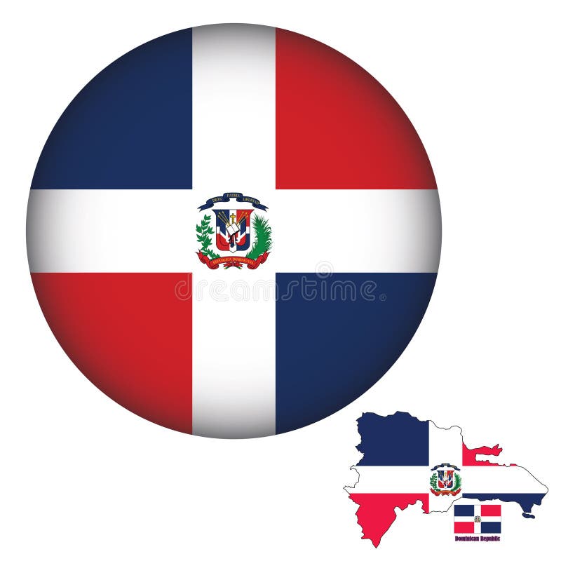 Dominican Republic Flag Round Shape Stock Vector - Illustration of ...