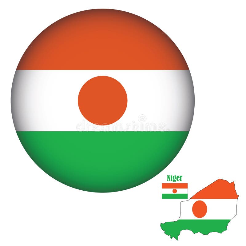 Niger Flag Round Shape stock vector. Illustration of round - 351488531