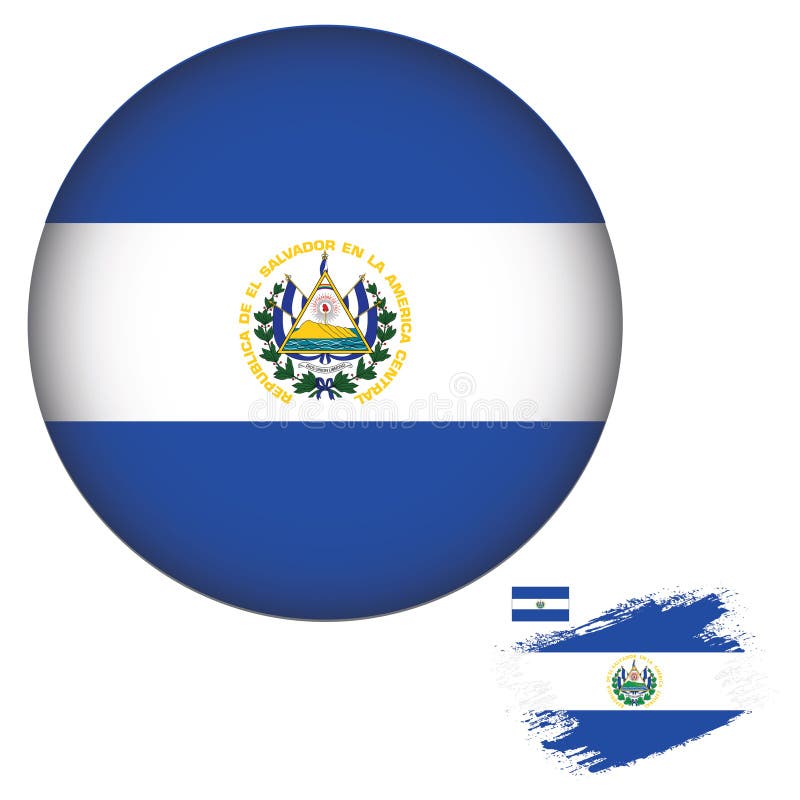 EI Salvador Flag Round Shape Stock Vector - Illustration of symbolic ...