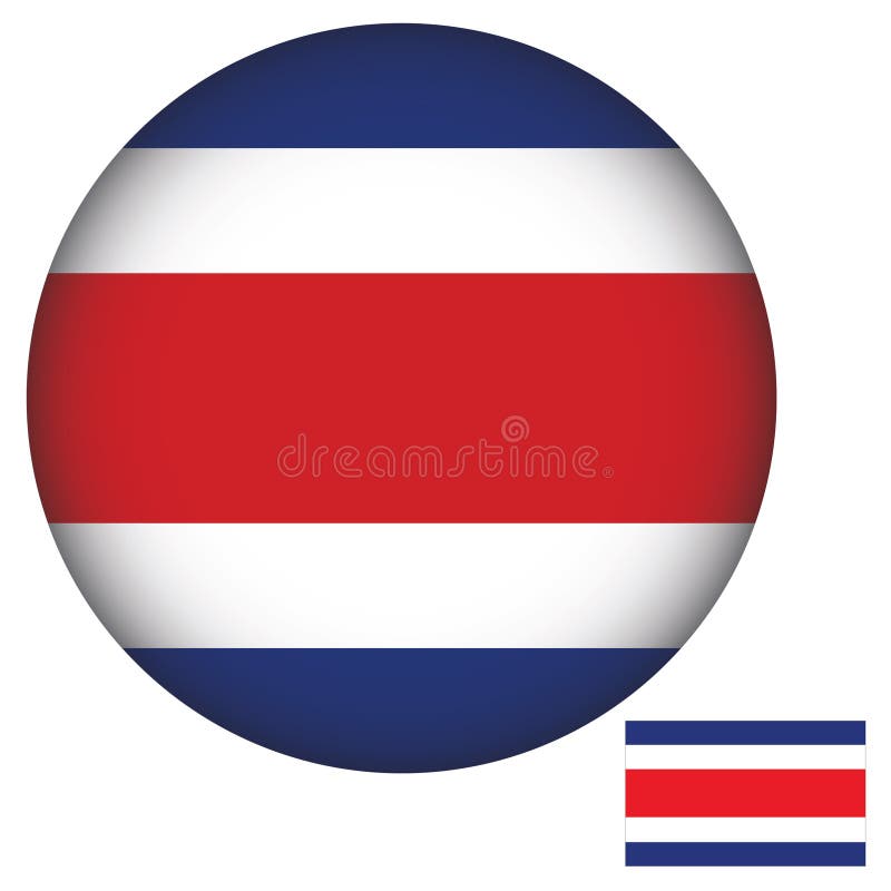 Costa Rica Flag Round Shape Stock Vector - Illustration of undefined ...