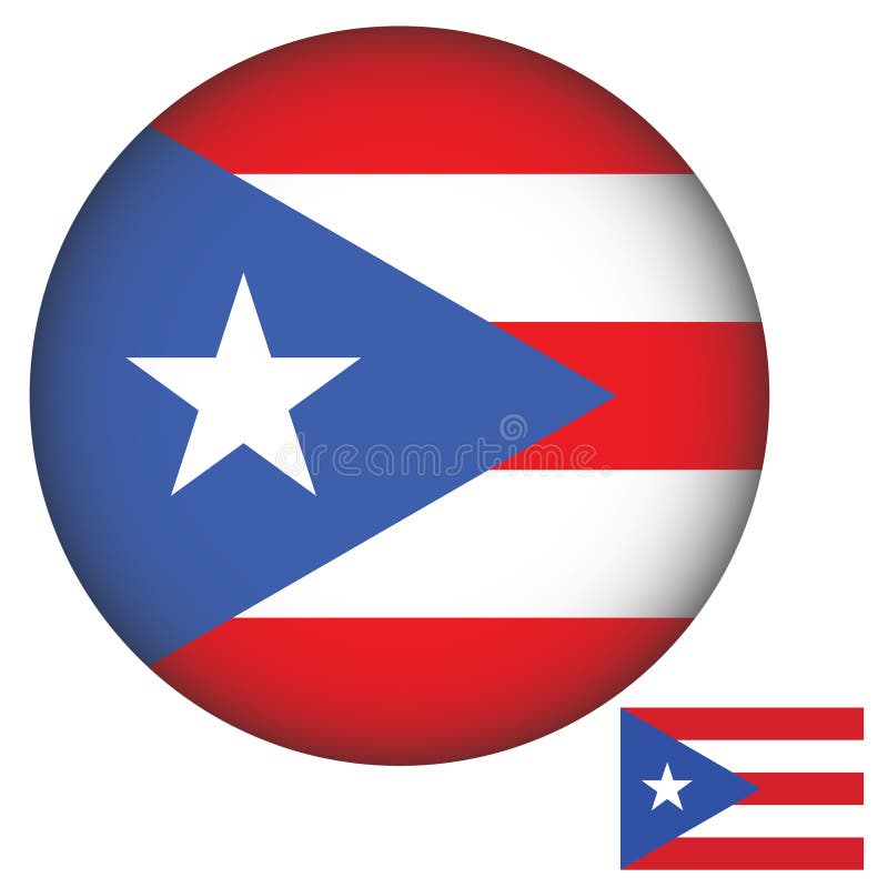 Puerto Rico Flag Round Shape Stock Vector - Illustration of sticker ...