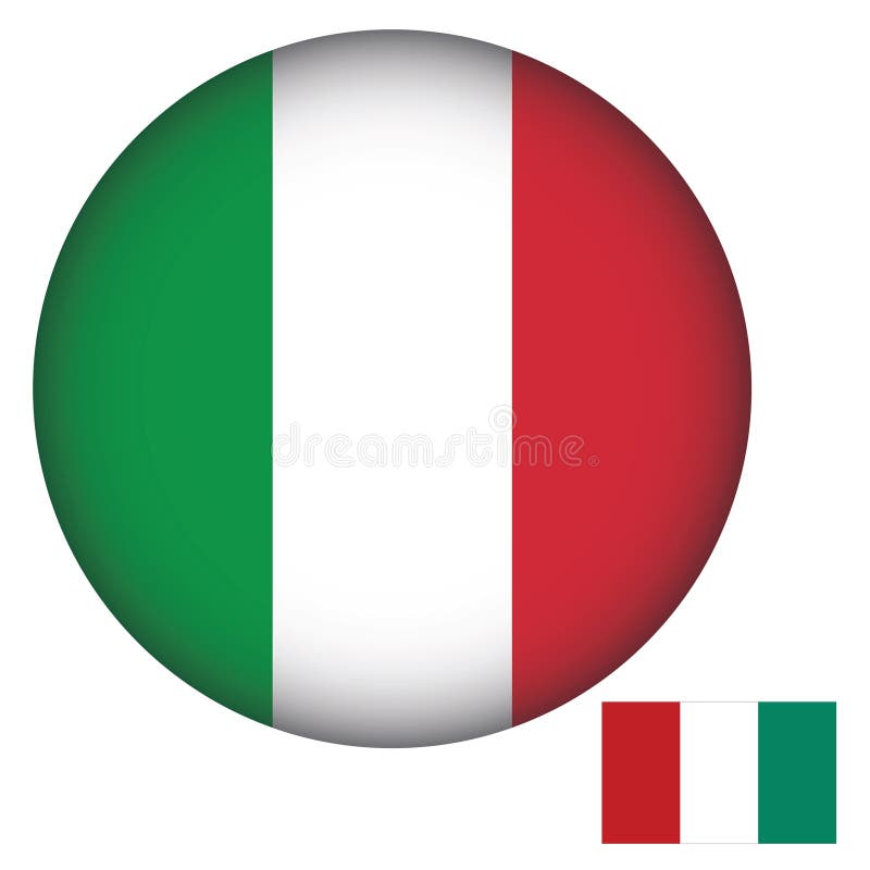 Italy Flag Round Shape stock vector. Illustration of element - 351488922