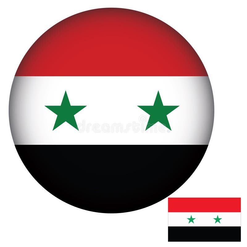Syria Flag Round Shape stock vector. Illustration of sticker - 351488934
