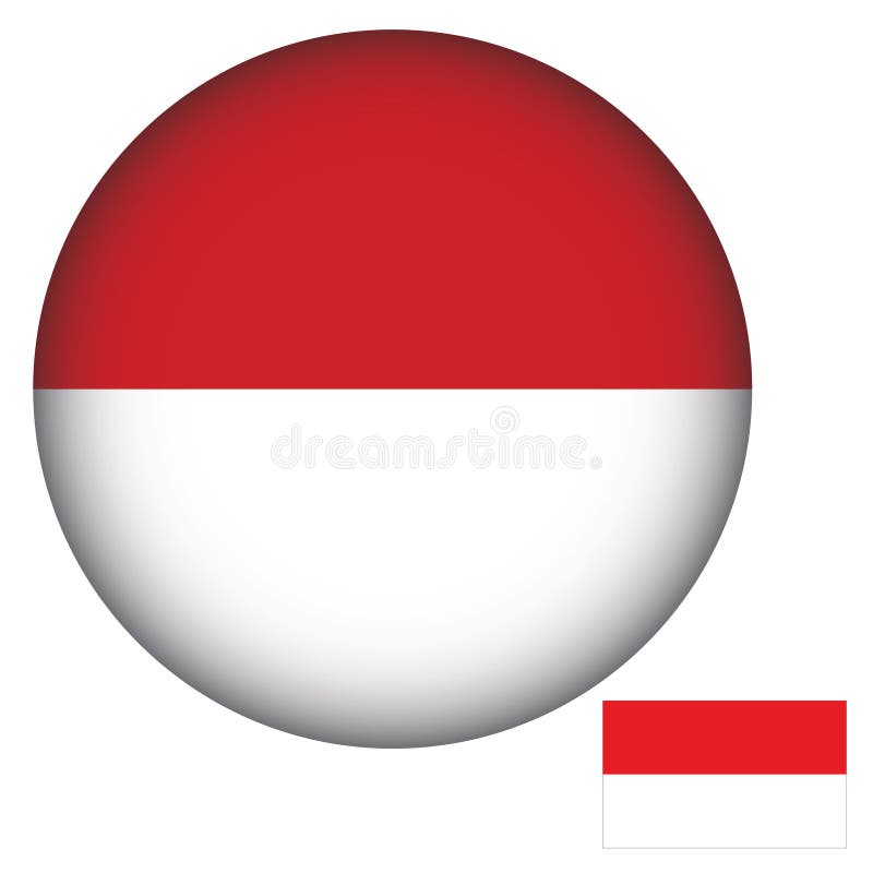 Indonesia Flag Round Shape stock vector. Illustration of republic ...