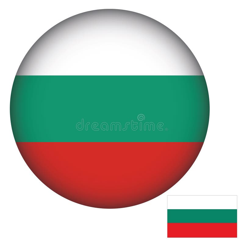 Bulgaria Flag Round Shape stock vector. Illustration of graphic - 351489146