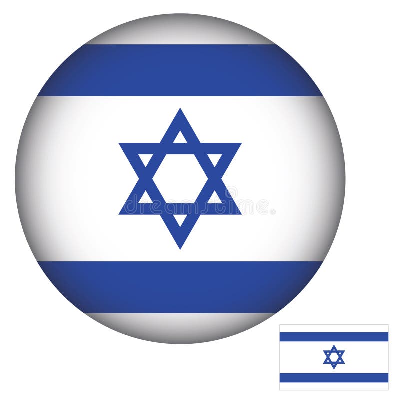 Israel Flag Round Shape stock vector. Illustration of symbol - 351489205