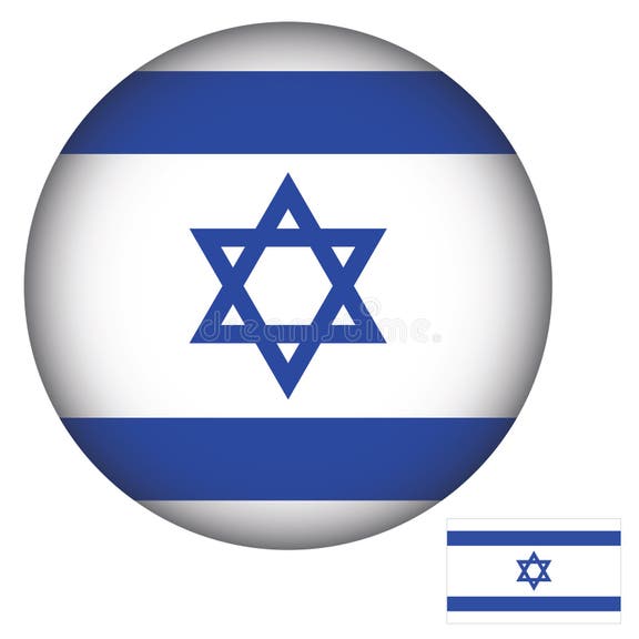 Israel Flag Round Shape stock vector. Illustration of symbol - 351489205